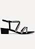 Linzi Glow Black Crossover Diamante Straps Low Block Heeled Sandals ...