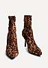 Linzi Pantha Leopard Print Ankle Sock Boots | Grattan