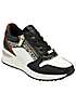 Lotus Moore Black & White Wedge Trainers | Grattan