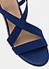 Novo Wide Fit Brody Navy Elastic Cross Front Low Wedge Sandals | Grattan
