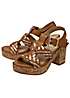 Ravel Tan Gold Platform Sandals | Grattan