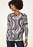 Roman Abstract Print Banded Hem Stretch Top | Grattan