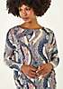 Roman Abstract Print Banded Hem Stretch Top | Grattan