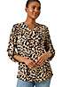 Roman Animal Print V-Neck Stretch Shirt | Grattan