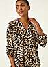 Roman Animal Print V-Neck Stretch Shirt | Grattan