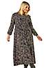 Roman Curve Abstract Print Shirred Midi Dress | Grattan