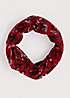 Seasalt Cornwall Pretty Circle Winter Wildflower Carmine Scarf | Grattan