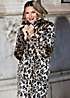 Sosandar Leopard Print Premium Faux Fur Longline Coat | Grattan