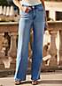 Sosandar Mid Blue Wide-Leg Jeans | Grattan