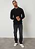 Threadbare Black Knitted Long Sleeve Polo Shirt | Grattan