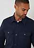 Threadbare Navy Cotton Snap Fastening Shacket | Grattan