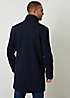 Threadbare Navy Faux Wool Mock Layer Longline Utility Coat | Grattan