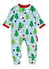 Toby Tiger Organic Christmas Tree Print Sleepsuit | Grattan