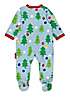 Toby Tiger Organic Christmas Tree Print Sleepsuit | Grattan