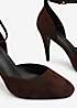 Where’s That From Dark Brown Suede Piper Pointed Heels | Grattan