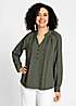 Witt Long Sleeve Lace Trim Button-Up Blouse | Grattan