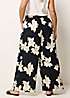 Yours Curve Floral Textured Wide Leg Trousers | Grattan