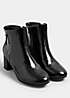 Yours Faux Leather Block Heel Ankle Boots Extra Wide EEE Fit | Grattan